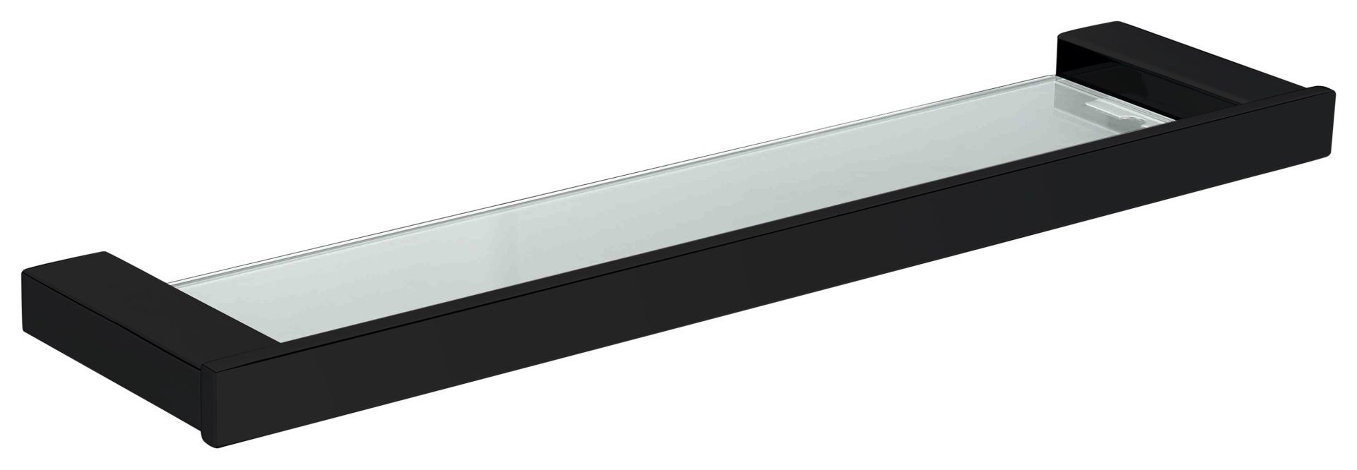 SS Eckig Glass Shelf Matte Black – Bathrooms On A Budget