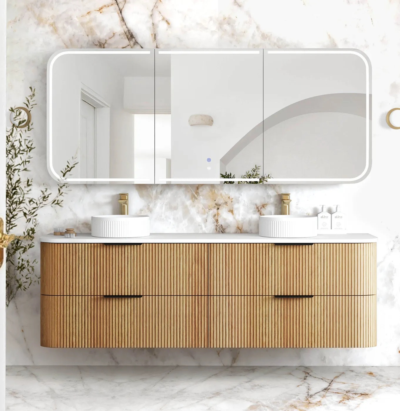 Havana Woodland Oak 1800 Curve Fluted Vanity – Bathrooms On A Budget